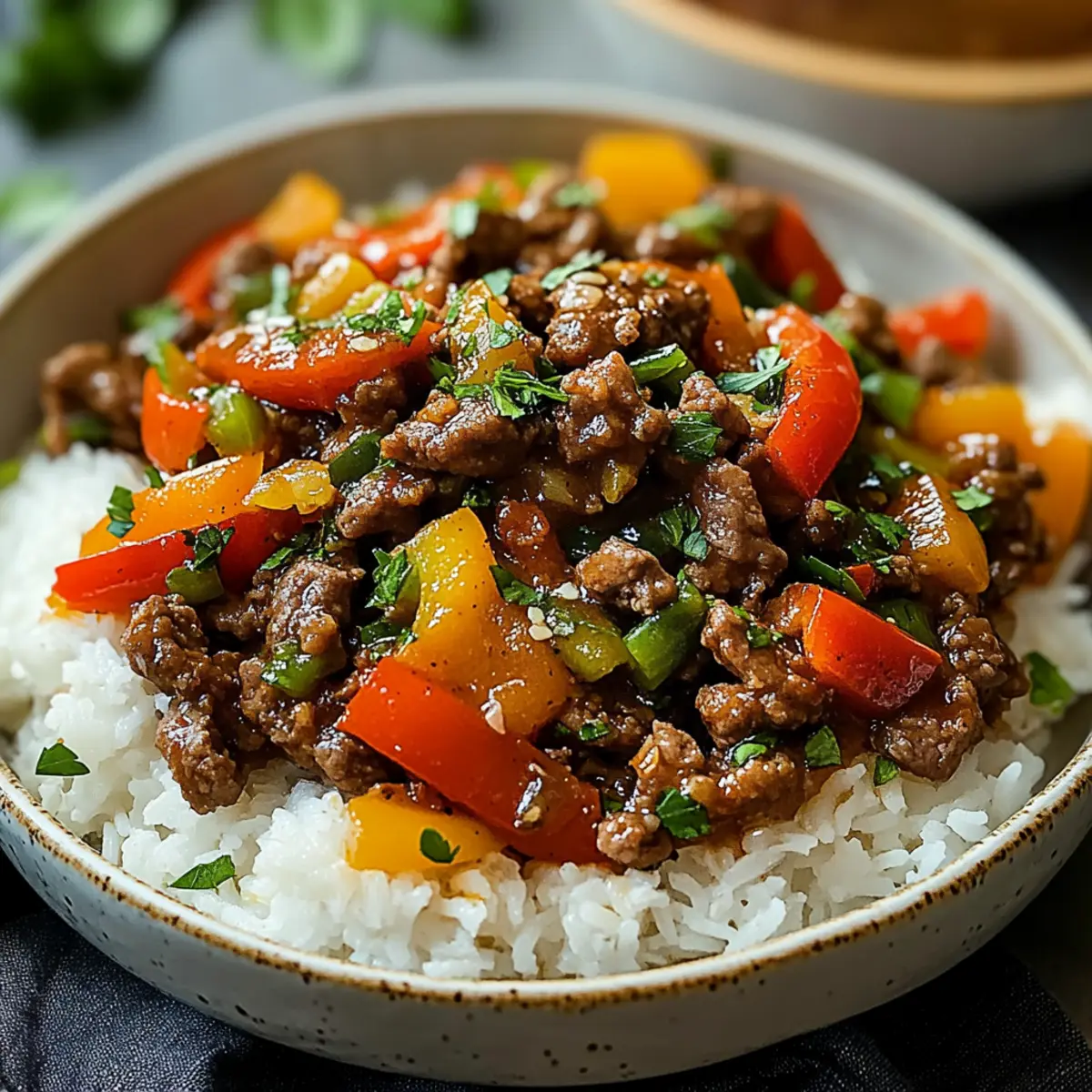 Easy Beef and Pepper Rice Bowl: A Delicious 30-Minute Meal